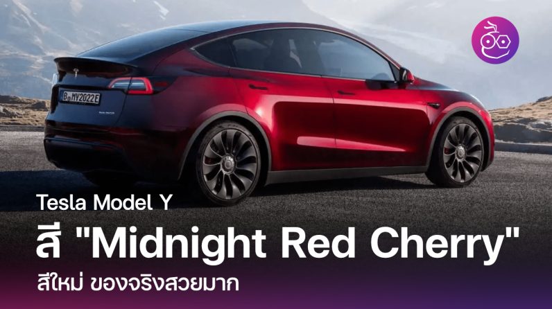 สีใหม่! Tesla Model Y สี "Midnight Red Cherry" สีจริงสวยมาก - EVMoD