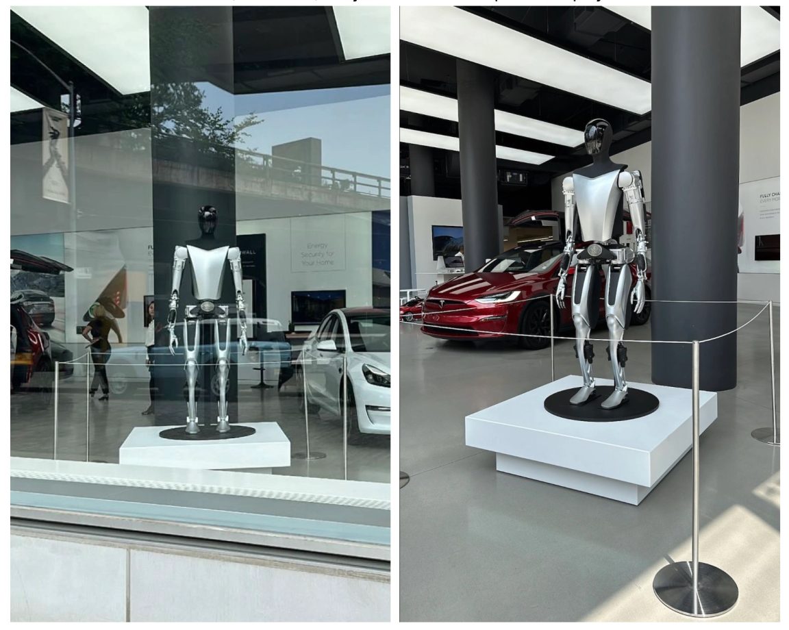 หุ่นยนต์ Tesla Optimus โผล่โชว์ตัวในร้านค้าของเมืองนิวยอร์ค - EVMoD