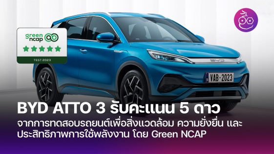 BYD ATTO 3 ได้รับคะแนน 5 ดาวจากการทดสอบรถยนต์เพื่อสิ่งแวดล้อมของยุโรป ...
