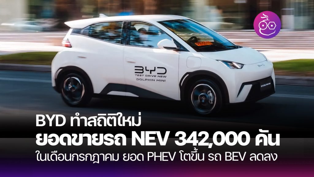 BYD สร้างสถิติใหม่ ขายรถยนต์ NEV ถึง 342,000 คันในเดือนกรกฎาคม พบรถยนต์ PHEV ยอดสูงขึ้น ส่วน ...